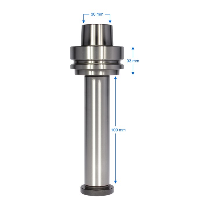 HSK63-F Arbor Ø30 mm Shaft - L:100mm A=33 incl. Cap