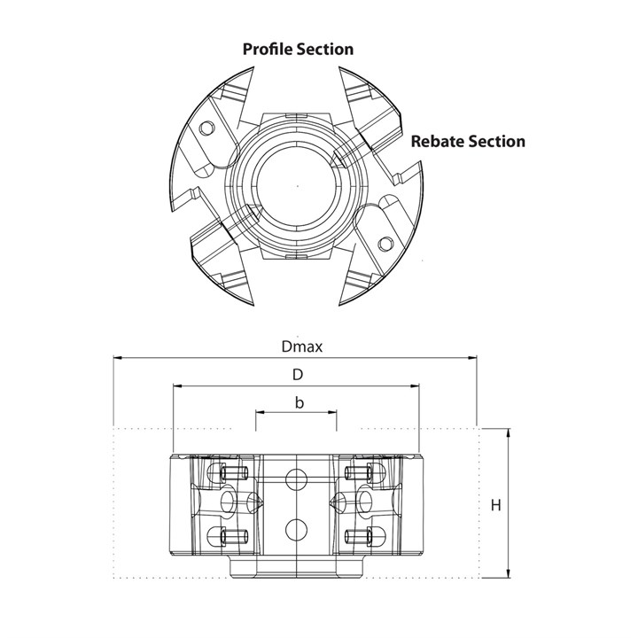 96 x 40 mm Rebate/Profile Combi Head