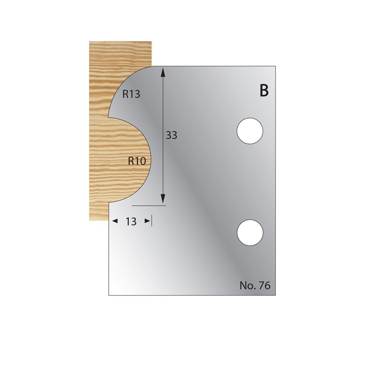 33 x 13mm (R13 & R10) Skirting Profile Cutter in HSS - 76