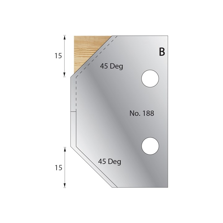 45 Degrees Bevel Profile Cutter in HSS - 188