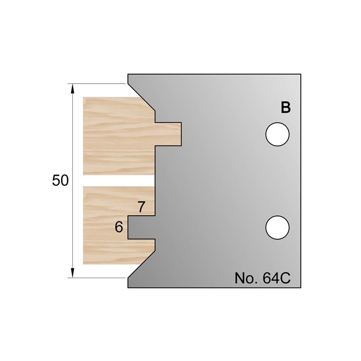 6mm T & G Profile Cutter in HSS - 64C