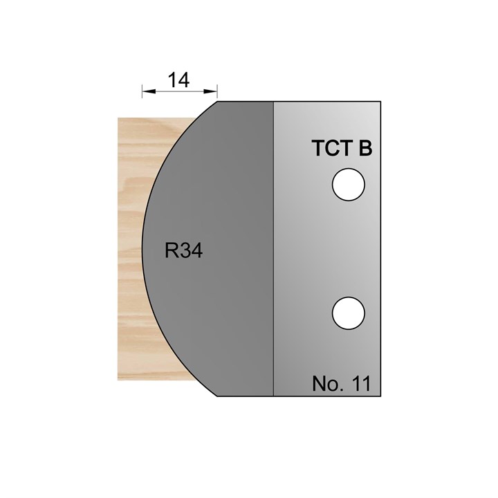 55 x 14mm (R34) Radius Profile Cutter in TCT - 11