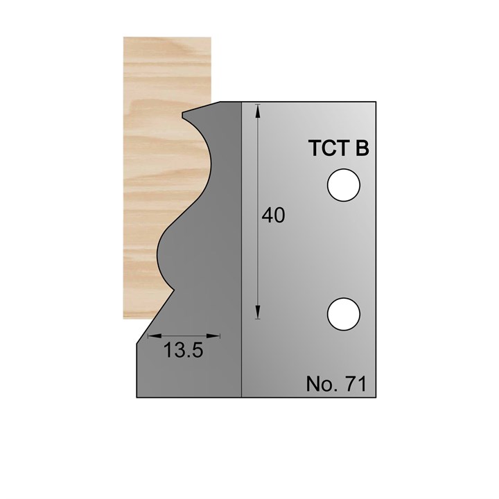 40 x 13.5mm Skirting Profile Cutter in TCT - 71