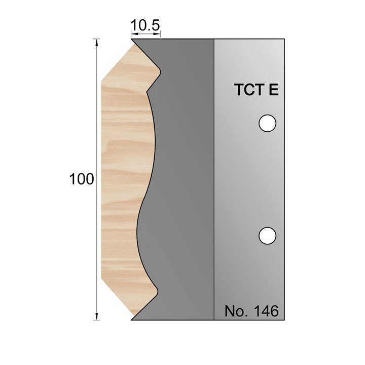 100 x 10.5mm Cornice Profile Cutter in TCT - 146