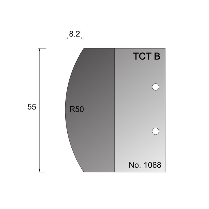 R50 Convex Radius Profile Cutter in TCT - 1068