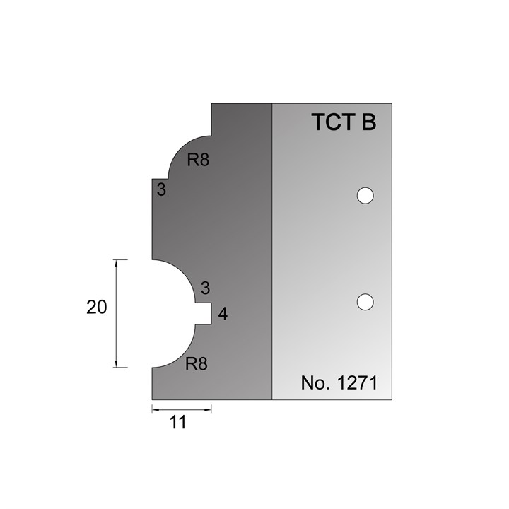 20mm Ovolo Glazing Bar Profile Cutter in TCT - 1271