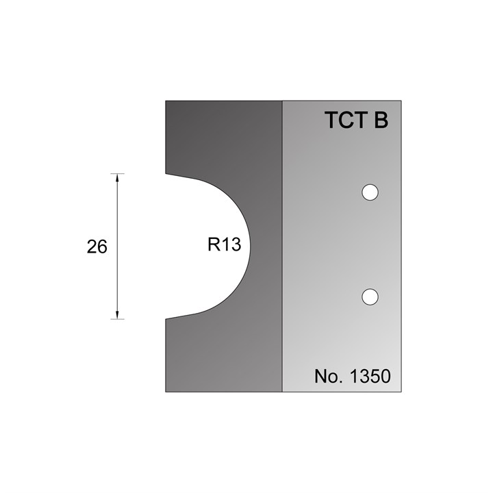 26mm Dia (R13) Bullnose Profile Cutter in TCT