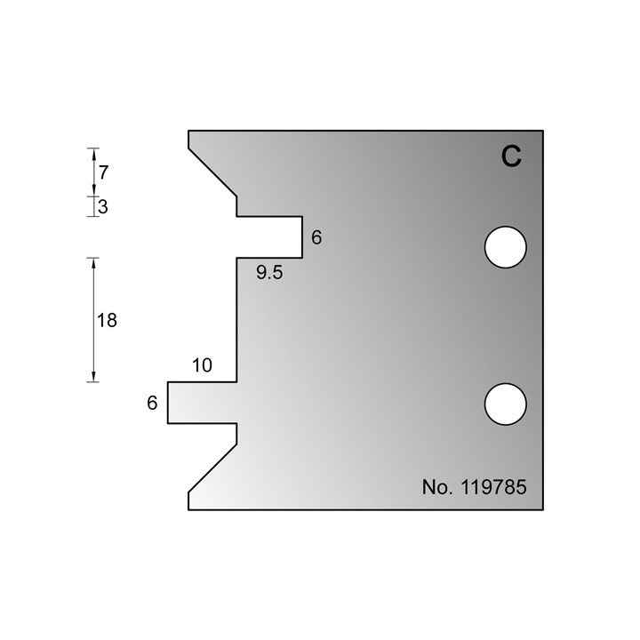 6 x 10mm T&G Profile Cutter in HSS - 119785