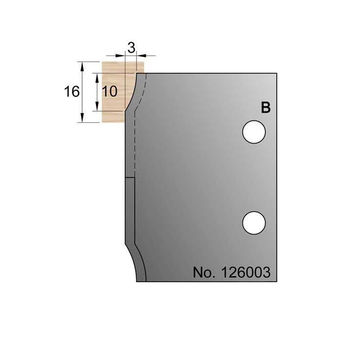 10 x 3mm Ovolo Profile Cutter in HSS - 126003