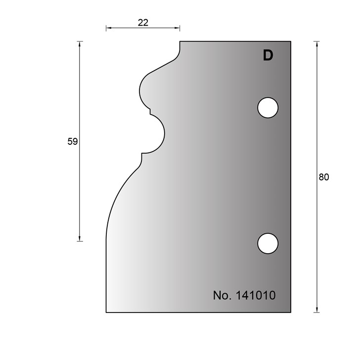 59 x 22mm Skirting Profile Cutter in HSS - 141010