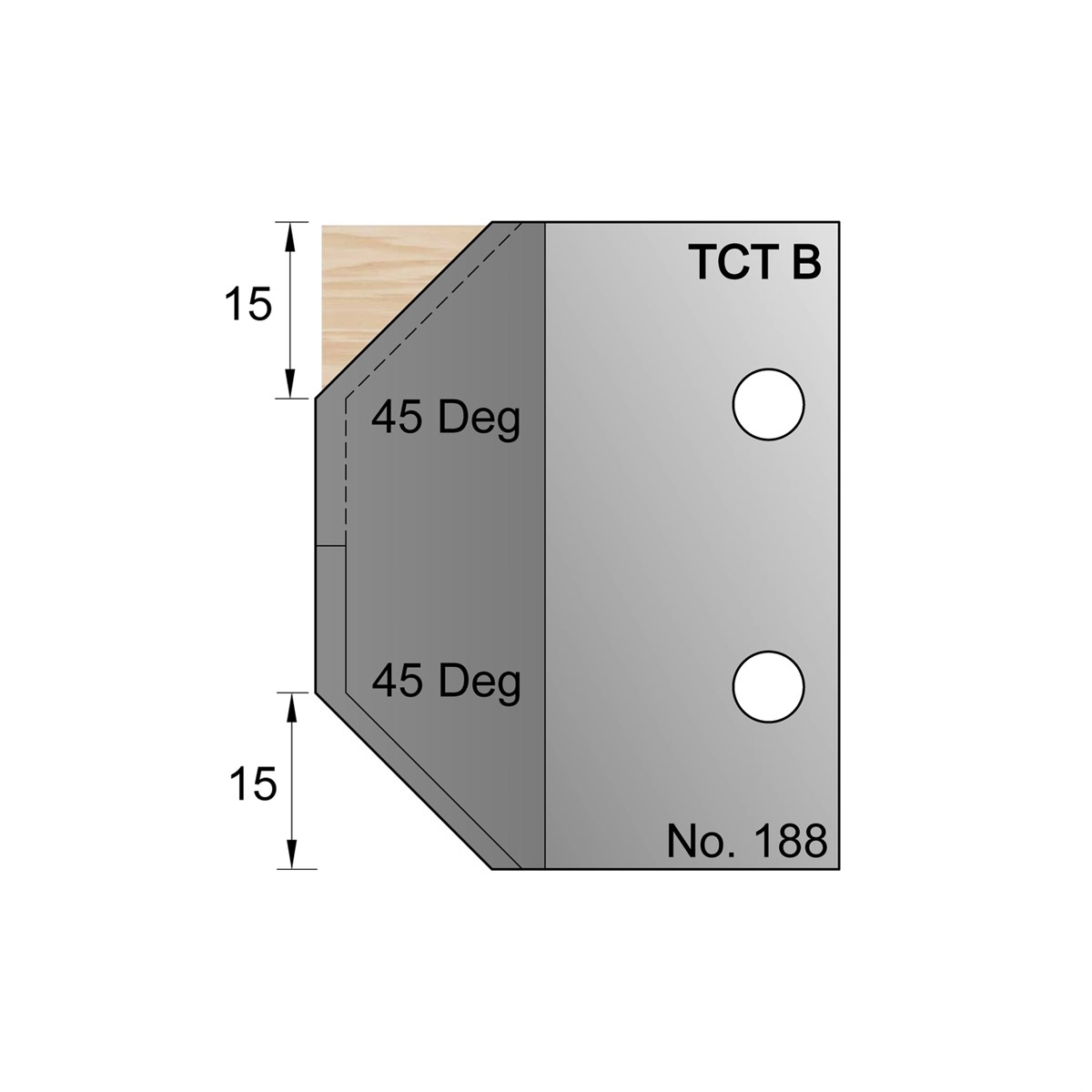 45 Degree Double-sided Bevel Profile Cutter in TCT - 188
