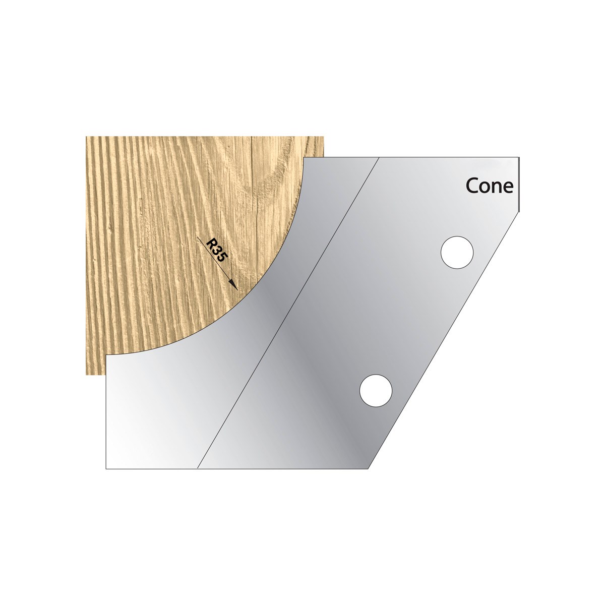 35mm Radius (R35) Quarter Circle Profile Cutter in HSS