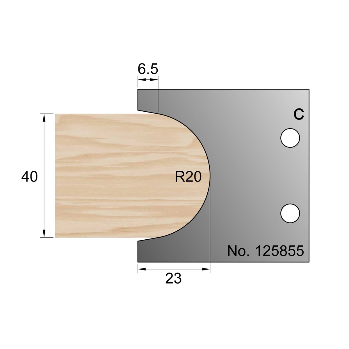 R20 Bullnose Profile Cutter in HSS - 125855