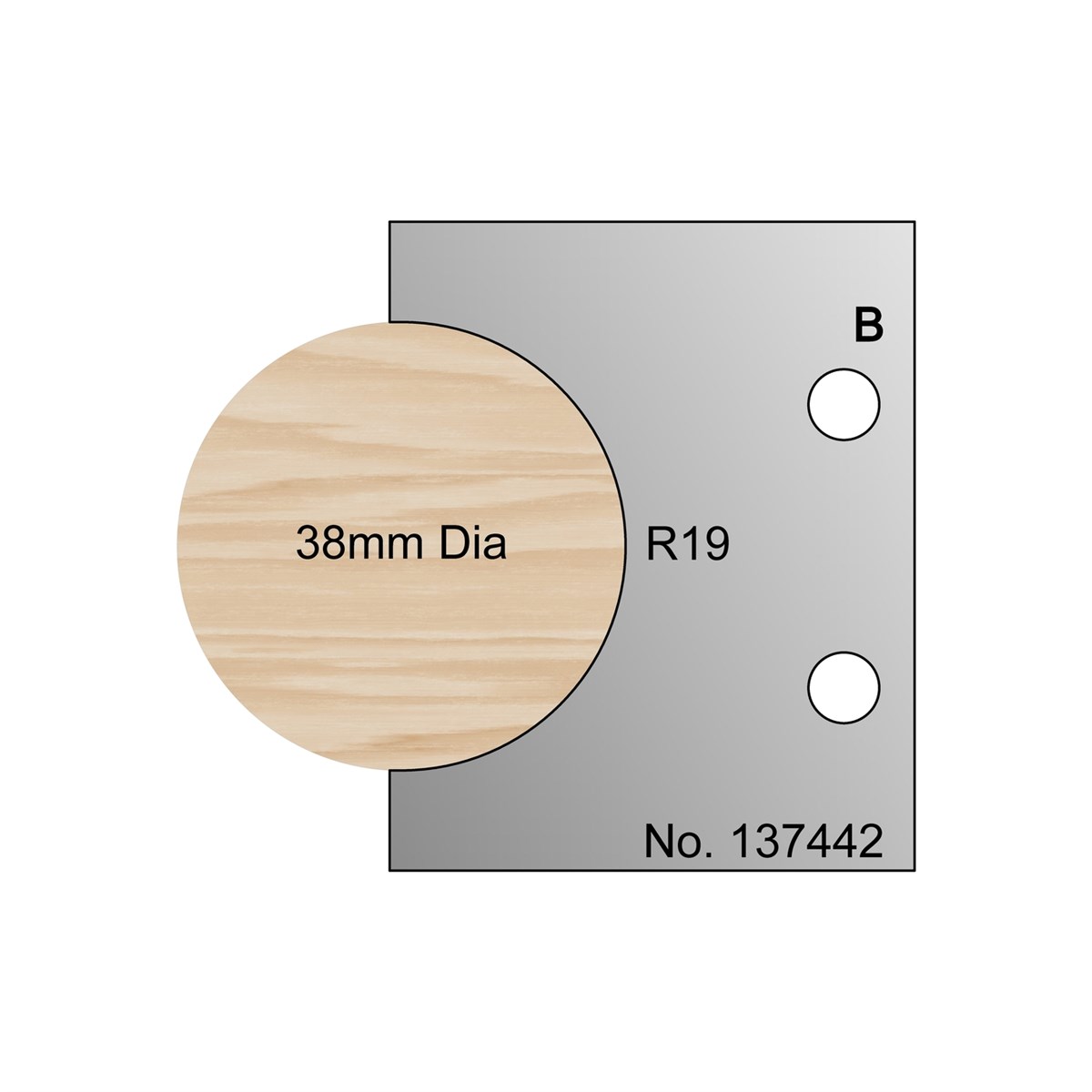 38mm Dia (R19) Dowel Profile Cutter in HSS - 137442