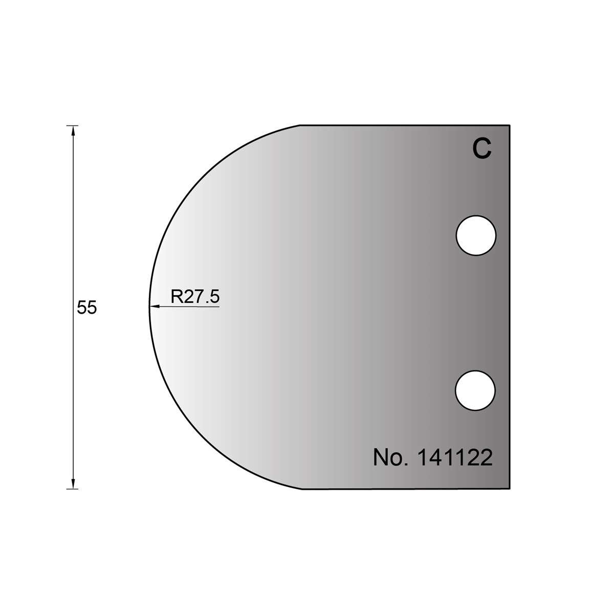 55mm Dia (R27.5) Convex Cutter in HSS - 141122