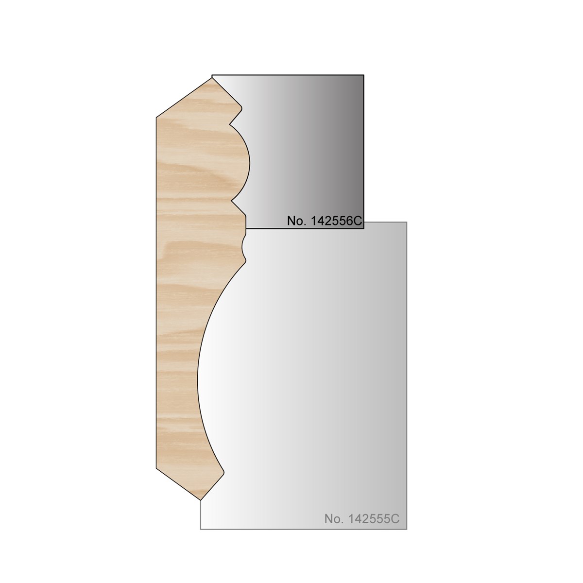 40mm Cornice Section Profile Cutter in HSS - 142556